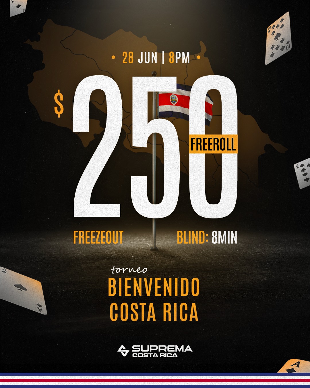 ¡Bienvenido Costa Rica! Gran Torneo en Suprema Poker